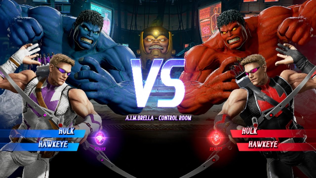 Hulk & Hawkeye Vs Red Hulk & Hawkeye [Very Hard]AI Marvel Capcom - YouTube