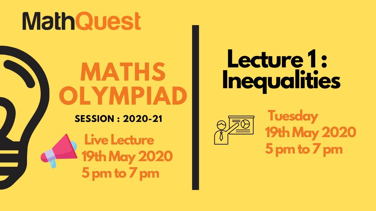 Inequalities : Lec 1 (Basic Inequalities) [lecture notes in description ...