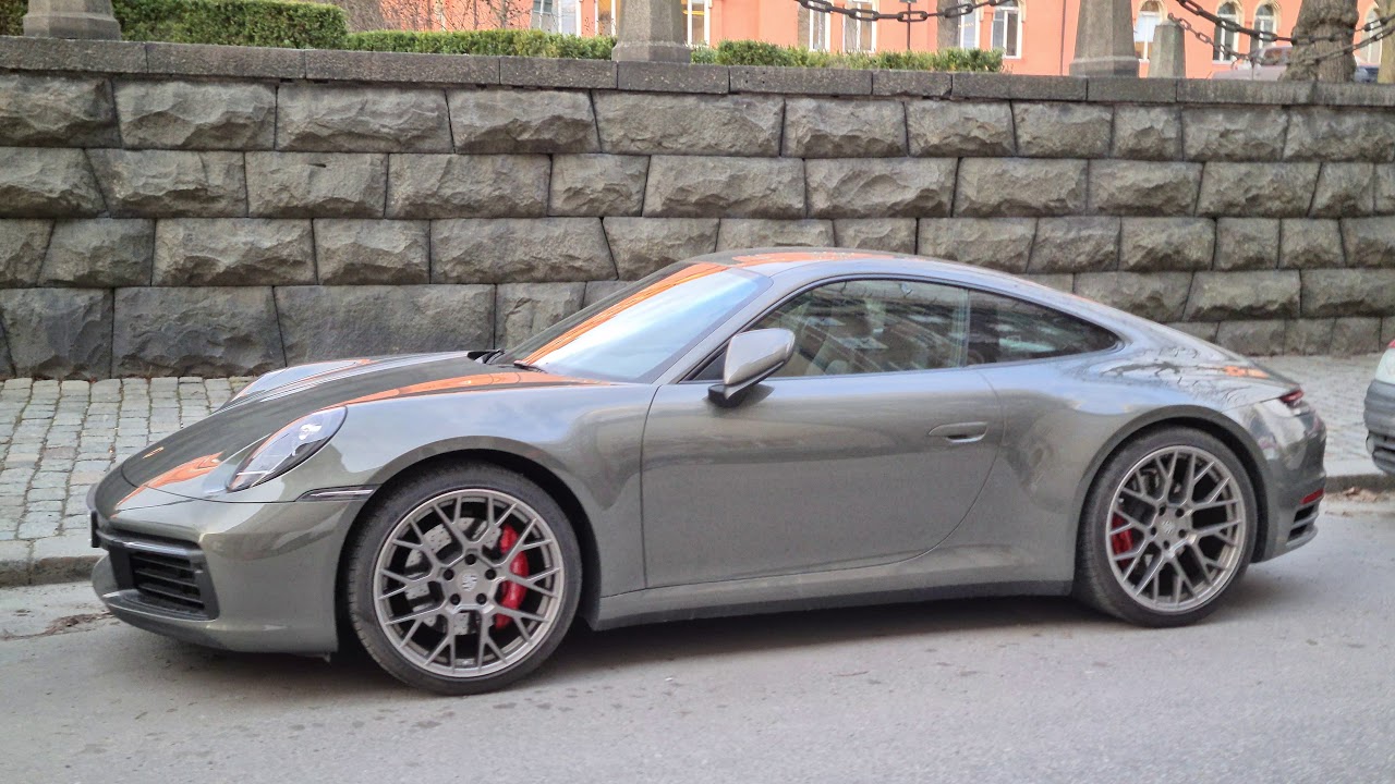 8k Porsche 911 Carrera with red brake calipers 992 generation in ...
