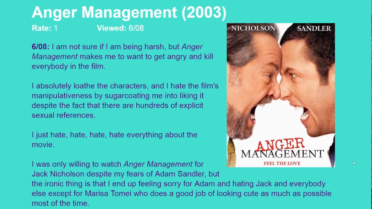 Movie Review: Anger Management (2003) [HD] - YouTube