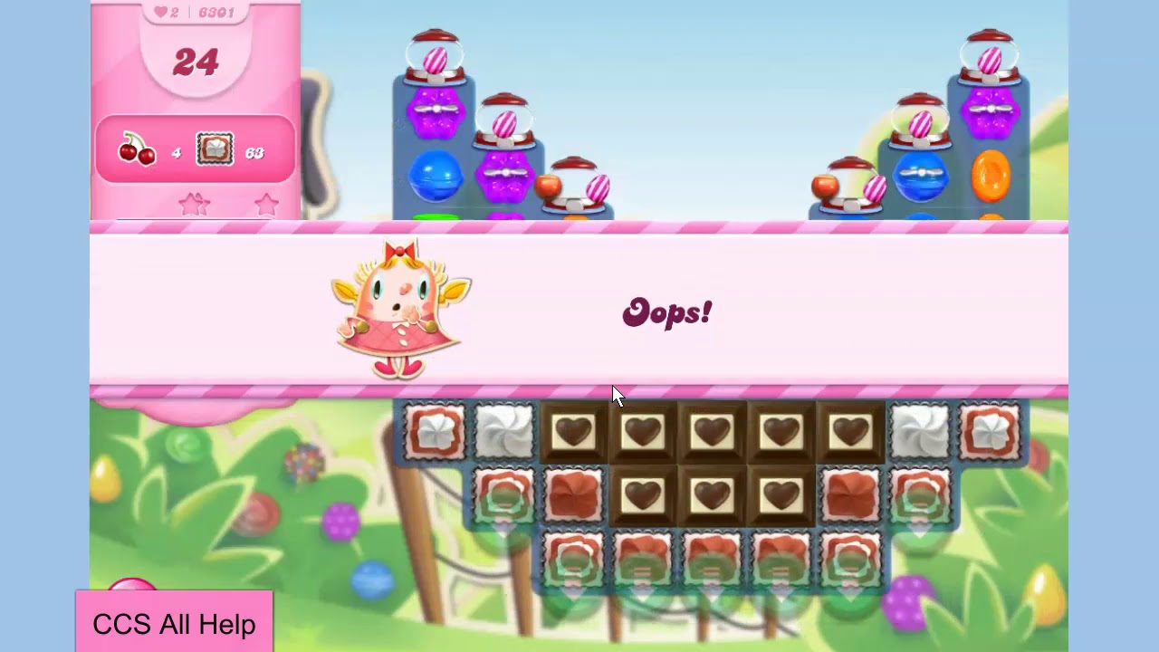 Candy Crush Saga Level 6301 Serious oops glitch! IMPOSSIBLE - YouTube