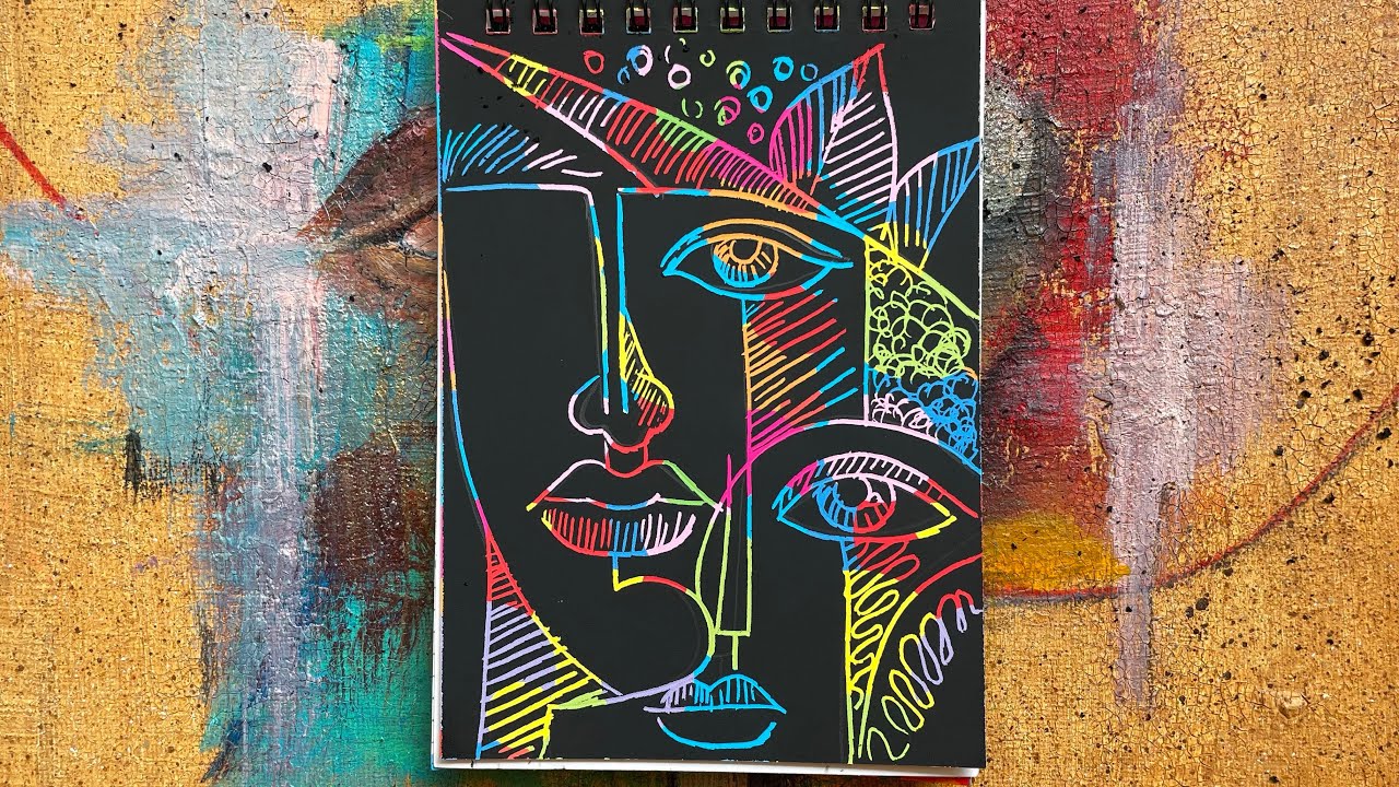 Easy Abstract Drawing Any Can Do It ! - Oddly Satisfying Art - YouTube