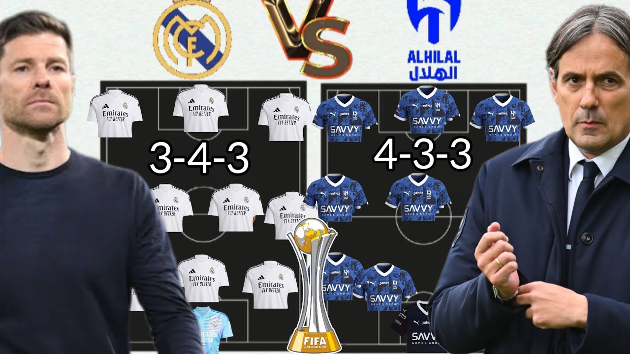 REAL MADRID VS AL HILAL PREDICTED HEAD-TO-HEAD LINE-UP 3-4-3 VS 4-3-3 ...