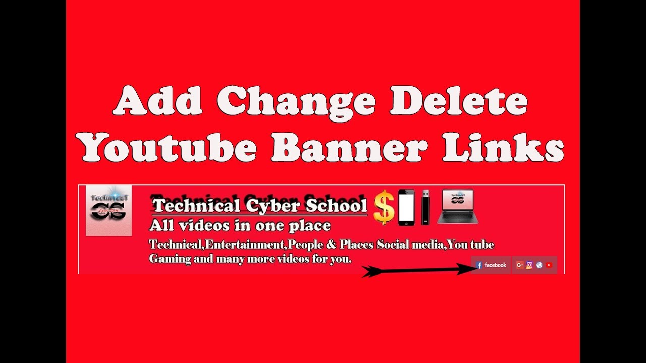 How To Add,Remove, Change YouTube Channel Art Or Banner Links|Social ...