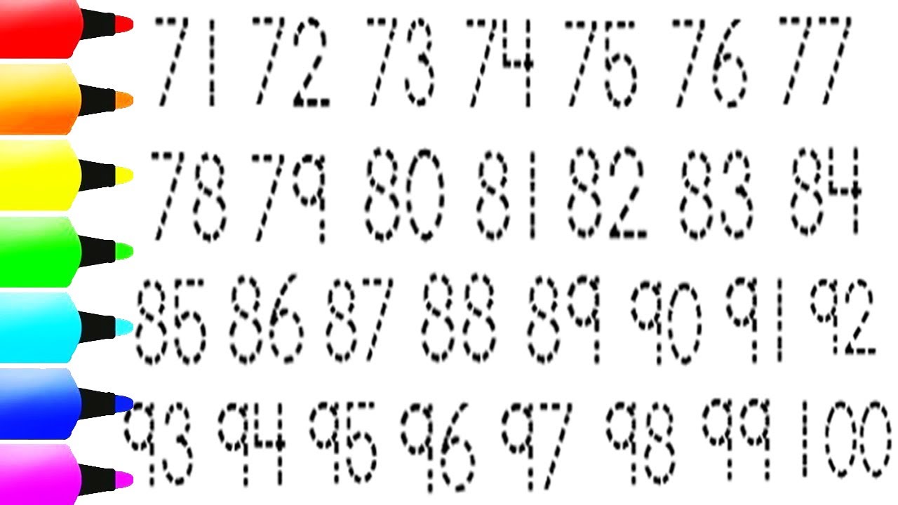 123 Numbers | How to read and write number | Easy learn 71 to 100 for ...