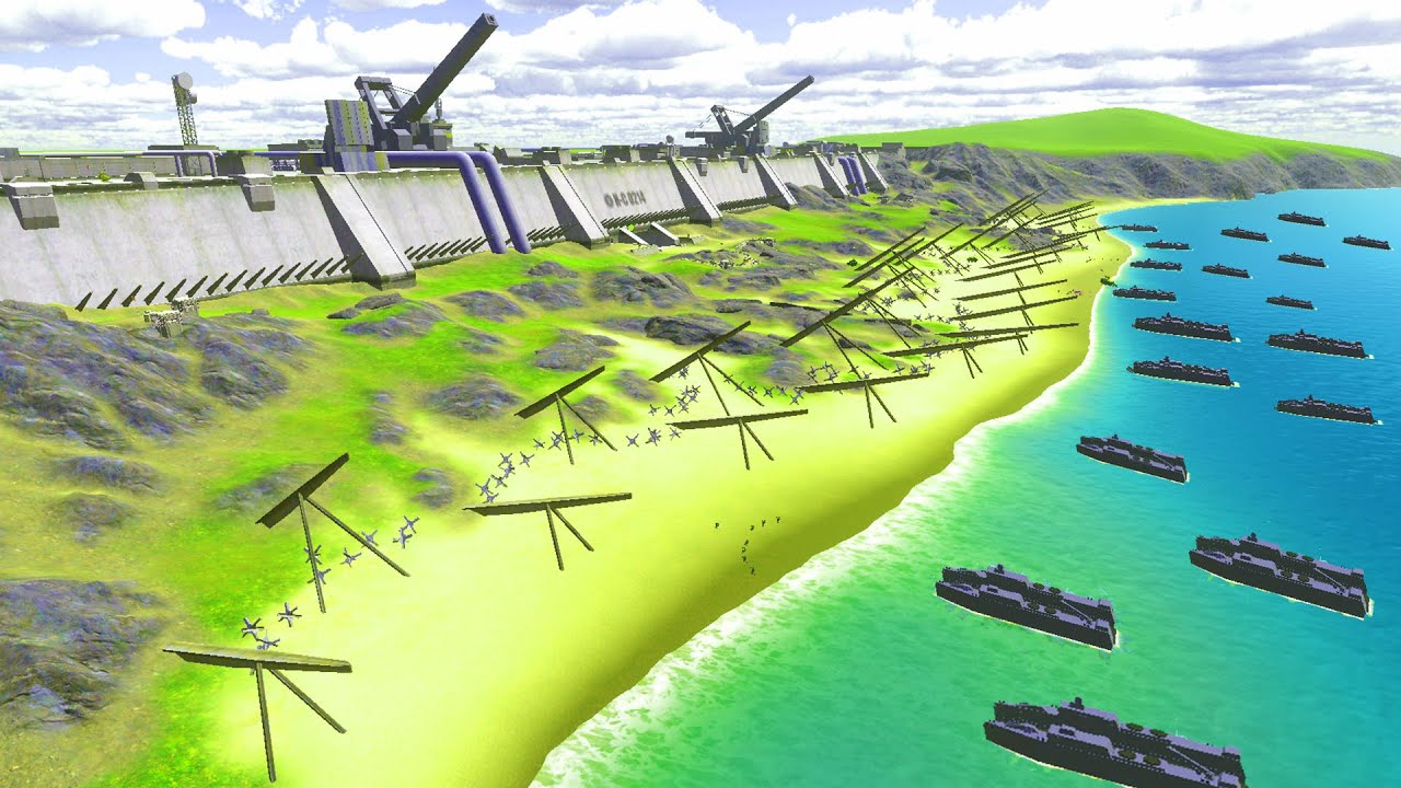 The Largest Beach Invasion of WALL FORTRESS Defense EVER! - YouTube