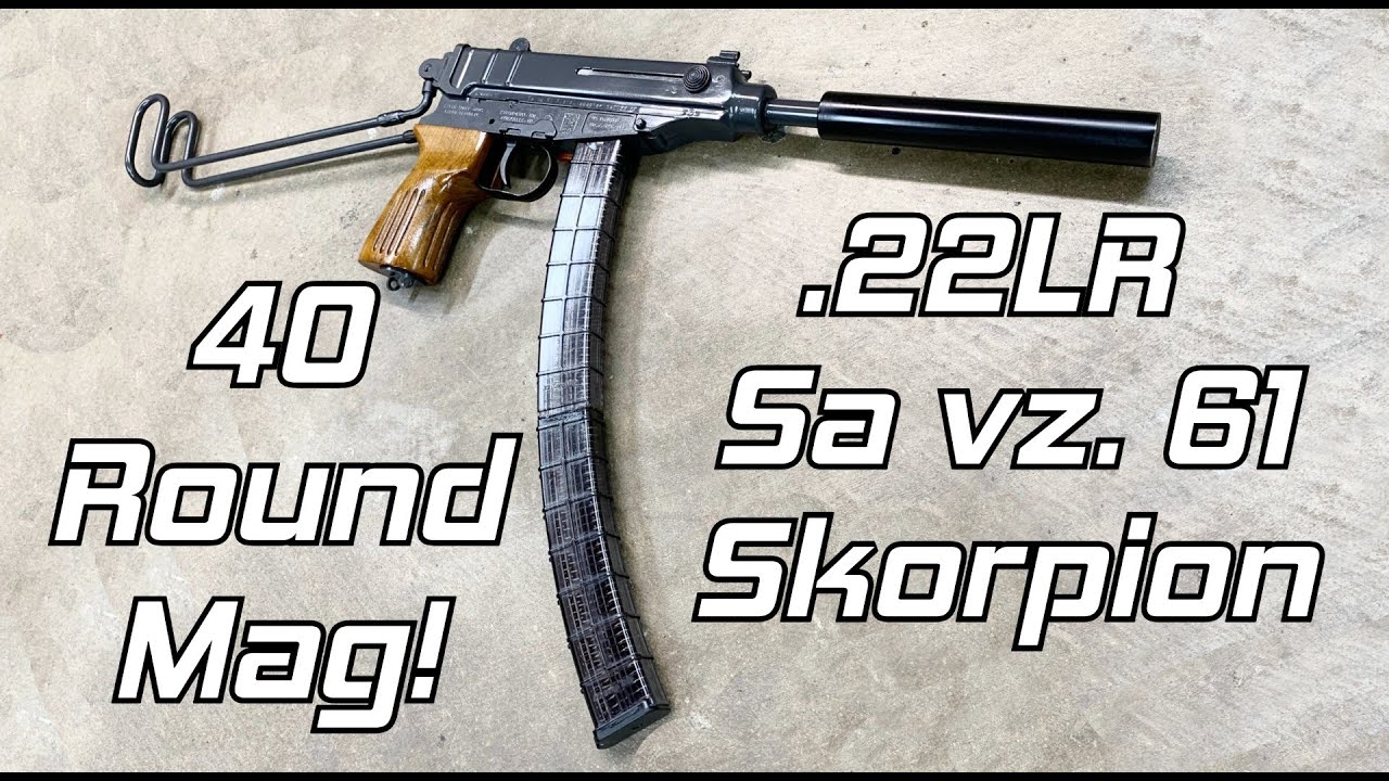 vz.61 Skorpion Full Auto with 22LR 40 round mag - YouTube