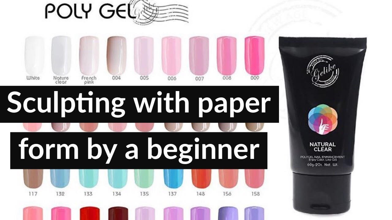 GELIKE POLYGEL SCULPTED NAIL ON PAPER FORM BY A BEGINNER - YouTube
