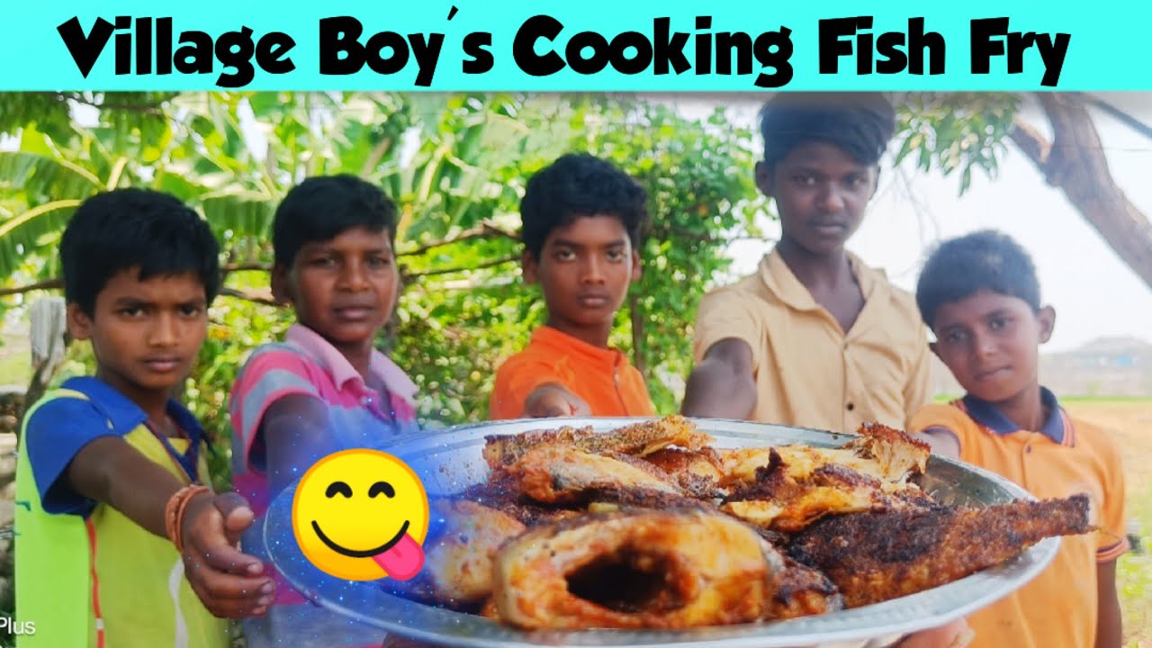 Village Boy's Cooking Fish fry 😋 | Kid's Cooking in Fish 🐟🐠 #fishfry # ...
