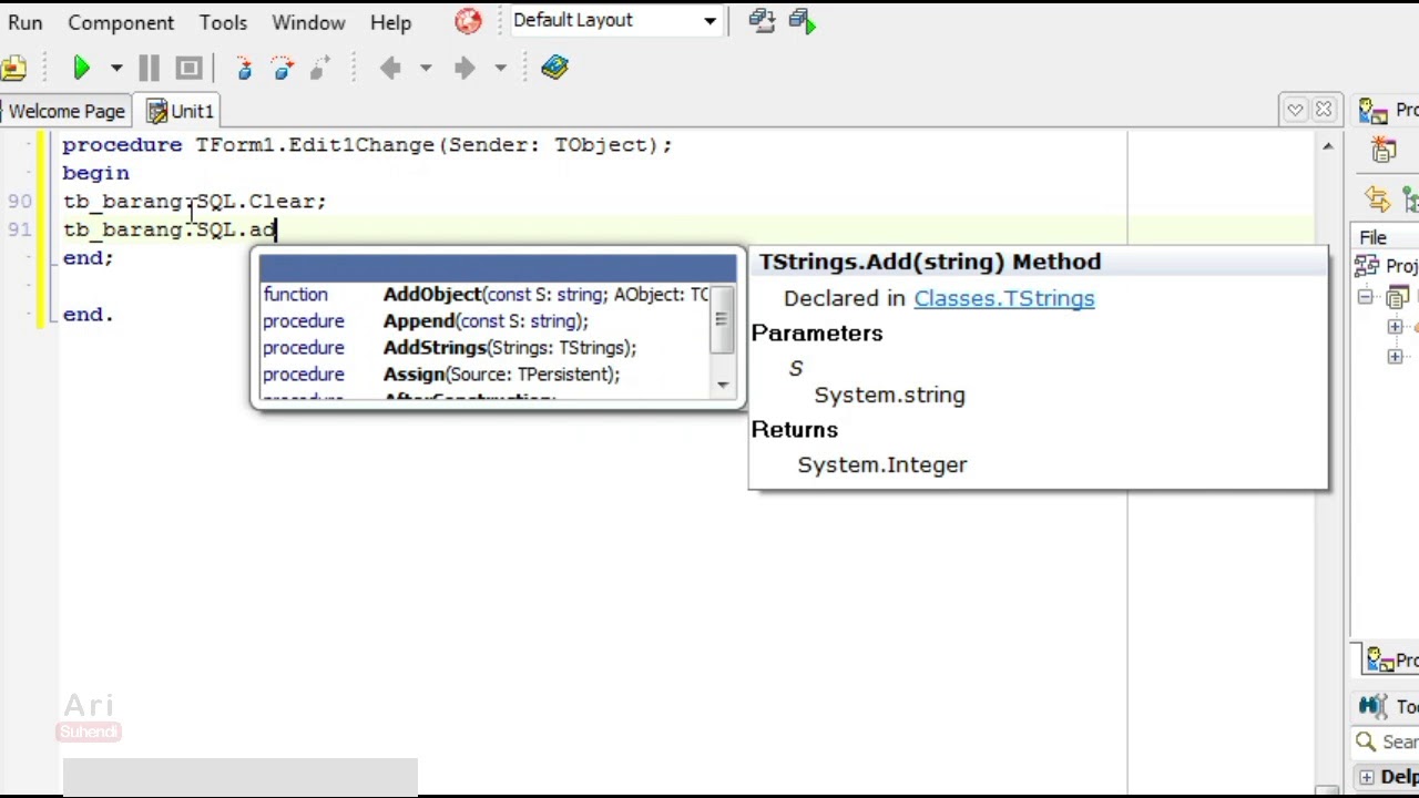 Belajar Delphi - Pertemuan 4 (Coding / Syntax Basic) - YouTube