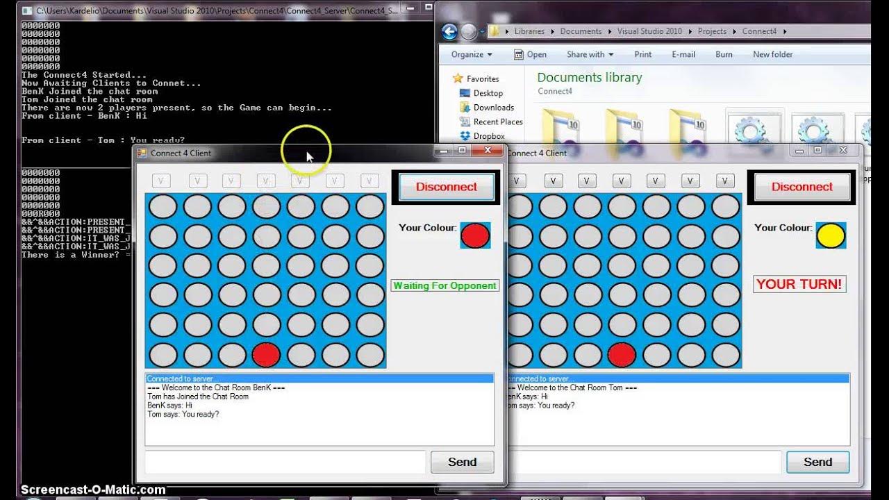 Networked Connect 4 Game - Using TCP Protocol - Single Server to Multiple Client Application ...