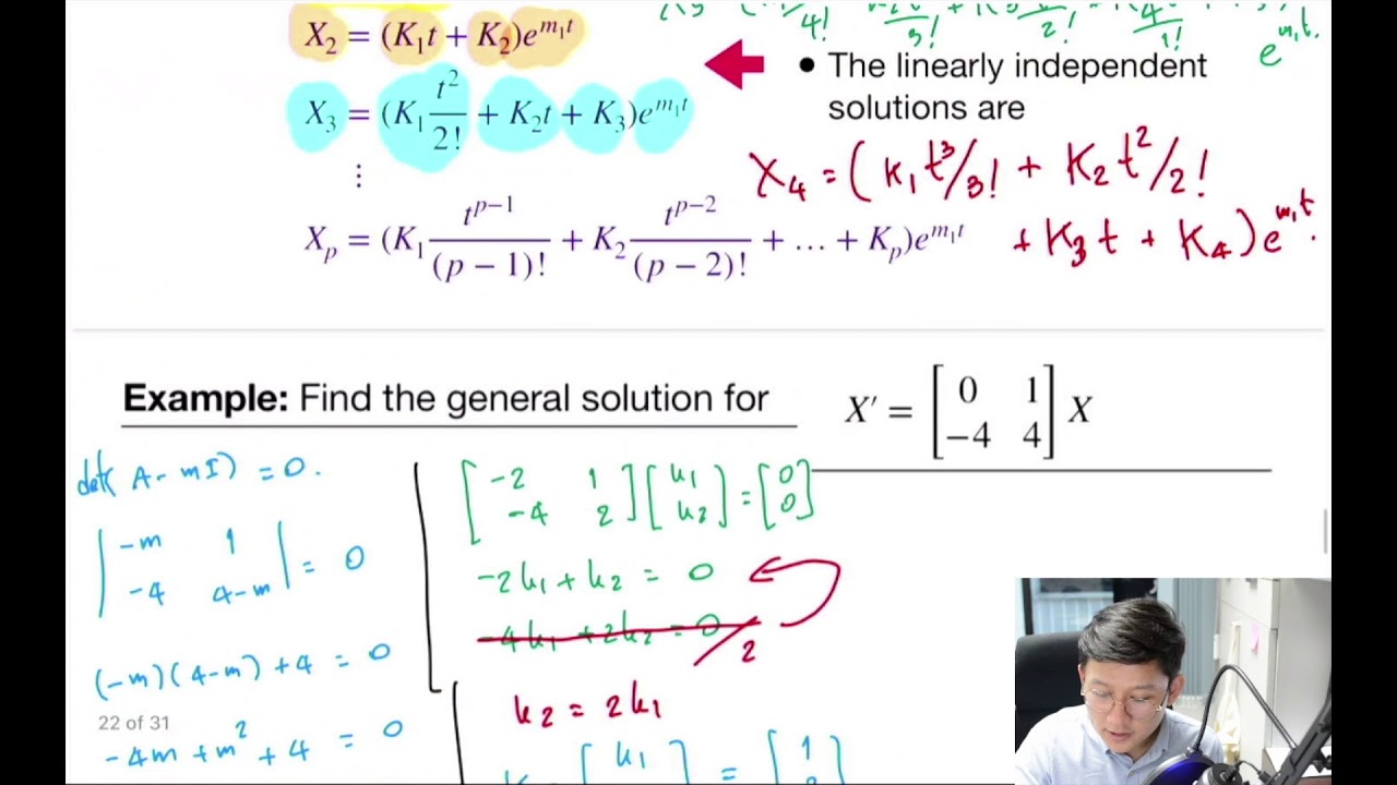 4.2.2.2 Homogenous: Repeated roots part2 (Mathematics for Engineering 3 ...
