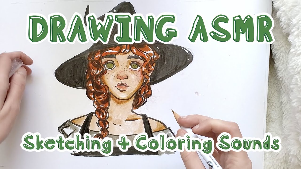 ASMR Draw With Me! // Soft Spoken Sketching + Coloring! - YouTube