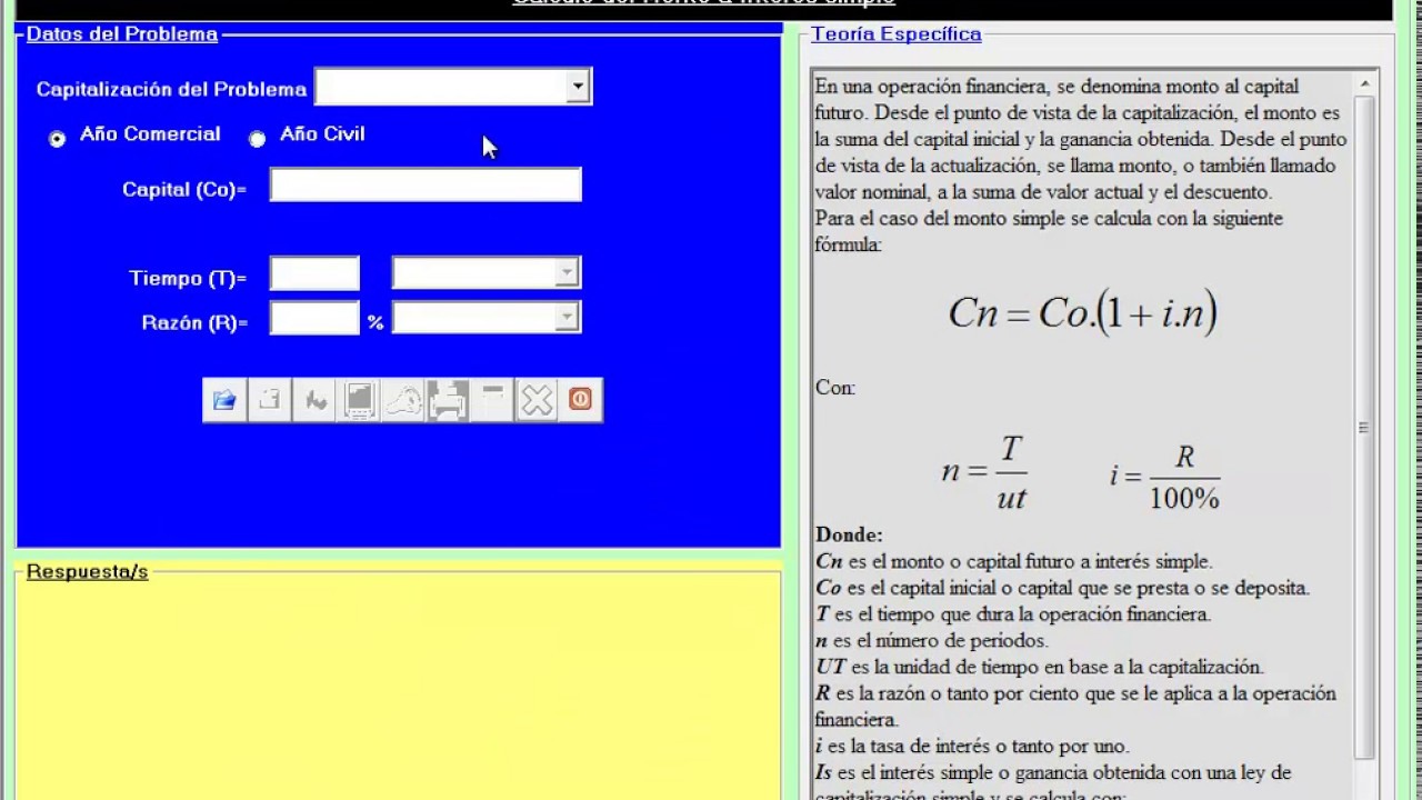 Monto simple resuelto con Matemática Financiera 3.0.0 - YouTube