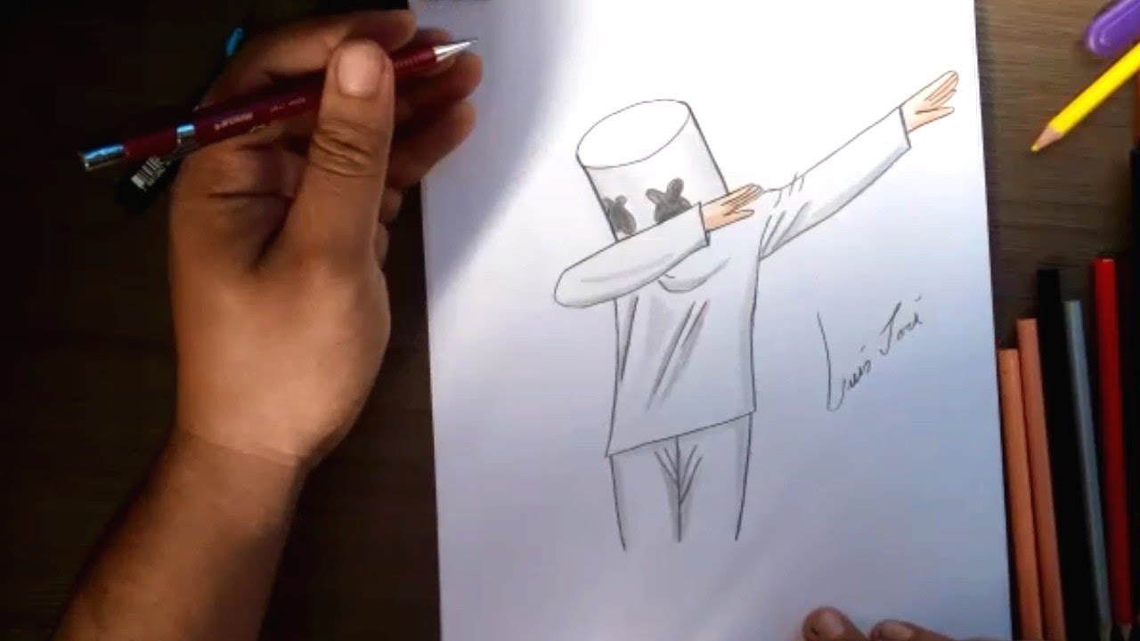COMO DESENHAR O DJ MARSHMELLO - DRAWING - YouTube