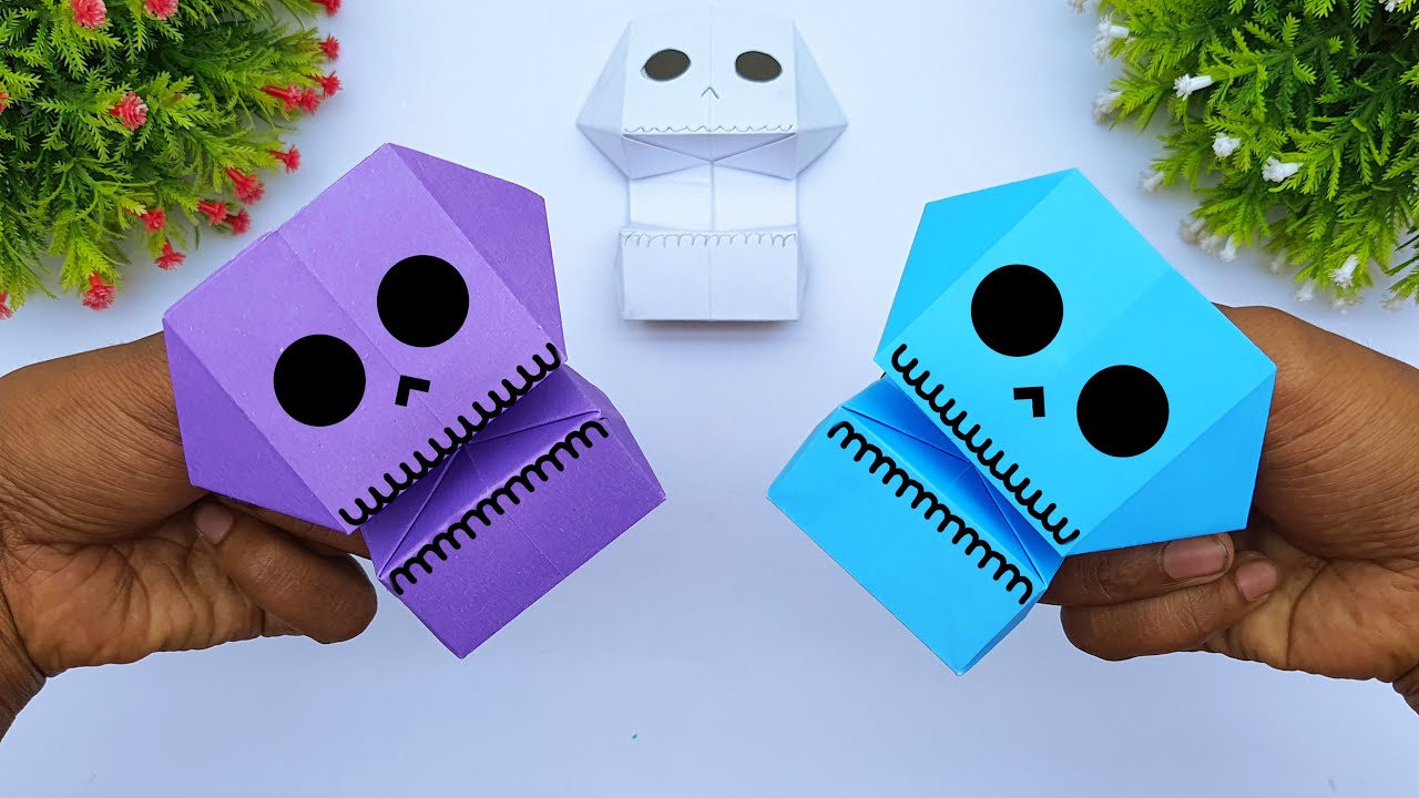 How To Make Origami Sugar Skull That Bites | Handmade Paper Toy Ideas ...