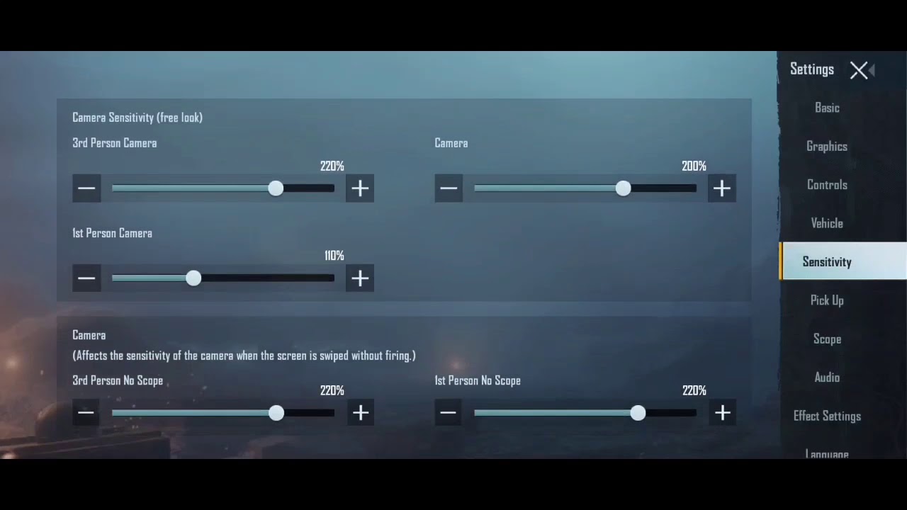 Gyro and non gyro Sensitivity and Controll settings for both 4 Finger ...