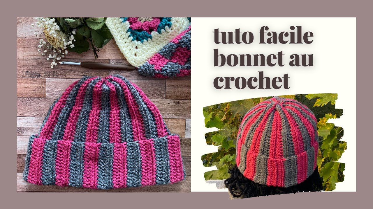 Tuto bonnet au crochet *idéal débutants et cadeaux de noël* facile et ...