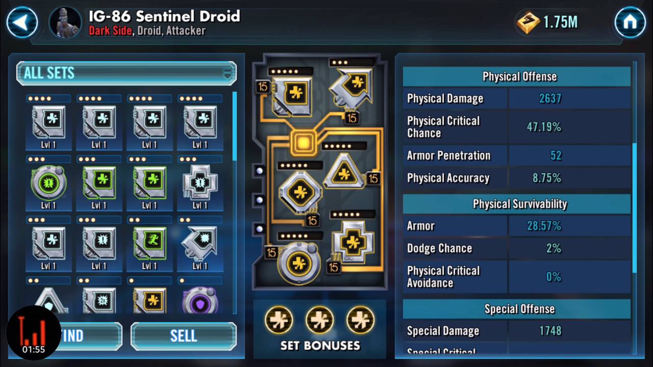 Star Wars Galaxy of Heroes IG-86 fully maxed SWGOH - YouTube