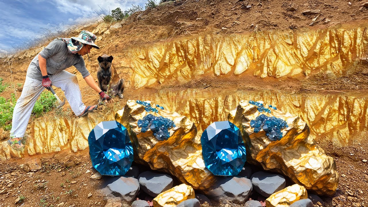 OMG! it Traditional Mining Gold Under stone by Hand , Biggest Nugget of ...