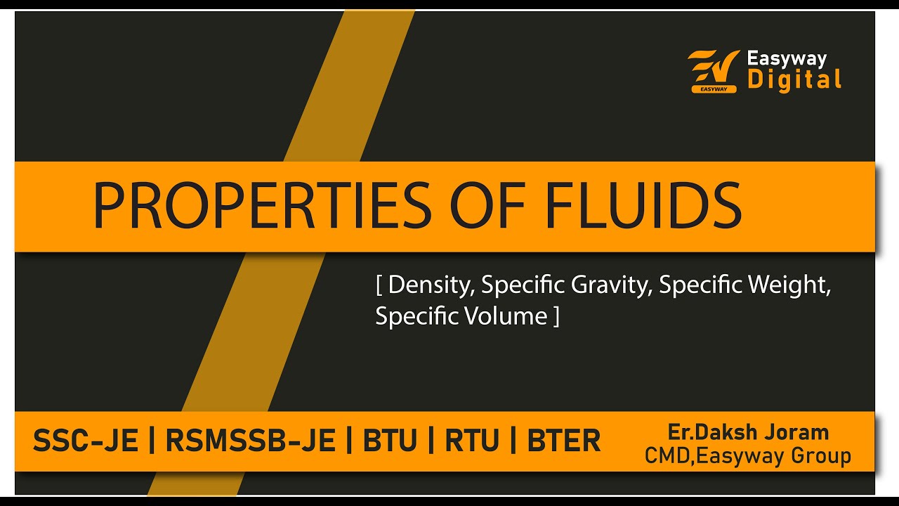 Fluid Mechanics | Properties of Fluid | Density, Specific Gravity ...