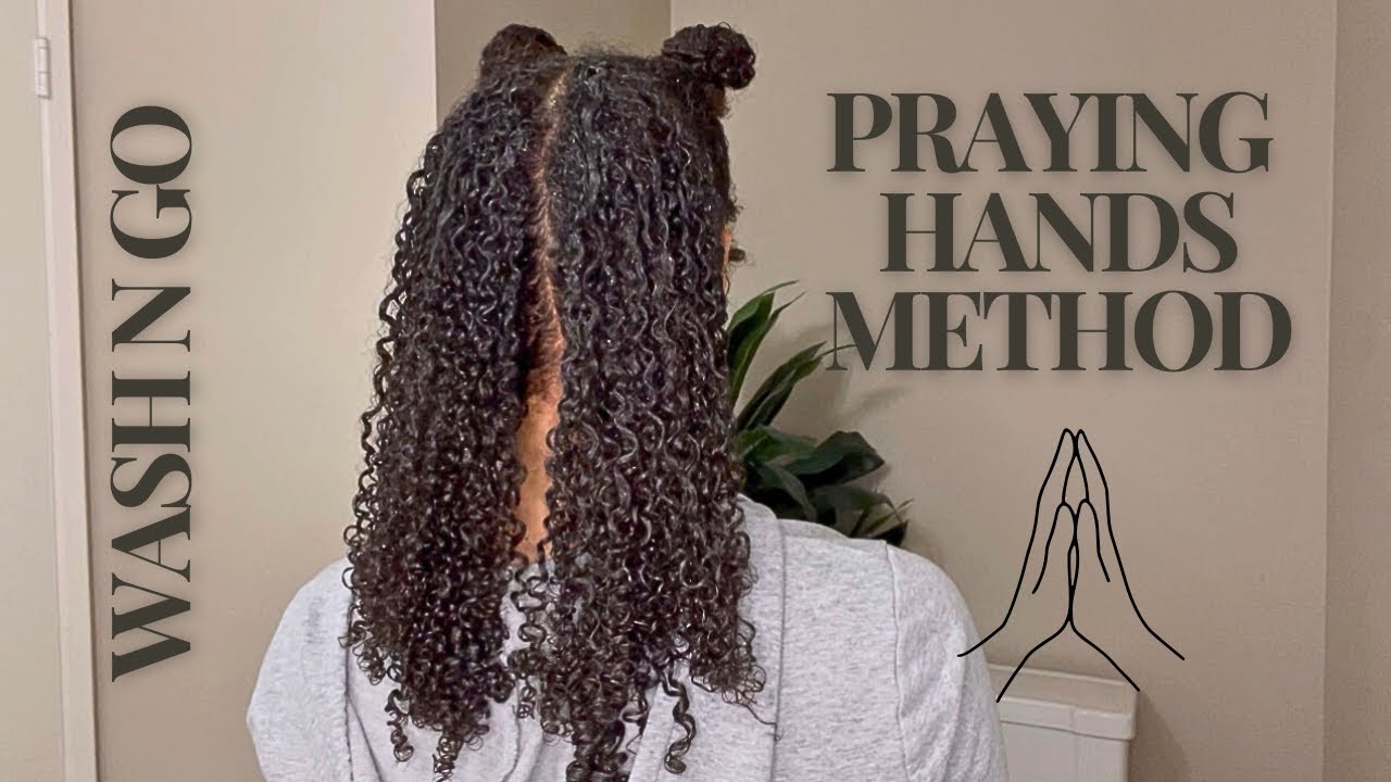 WASH N GO | Defined Curls Using THE PRAYING HANDS METHOD - YouTube