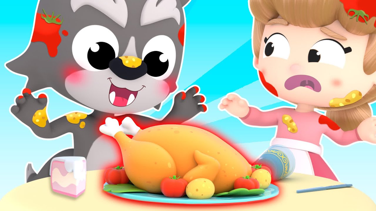 FOOD FIGHT! BIG BAD WOLF creates a MESS at the RESTAURANT! - Good ...