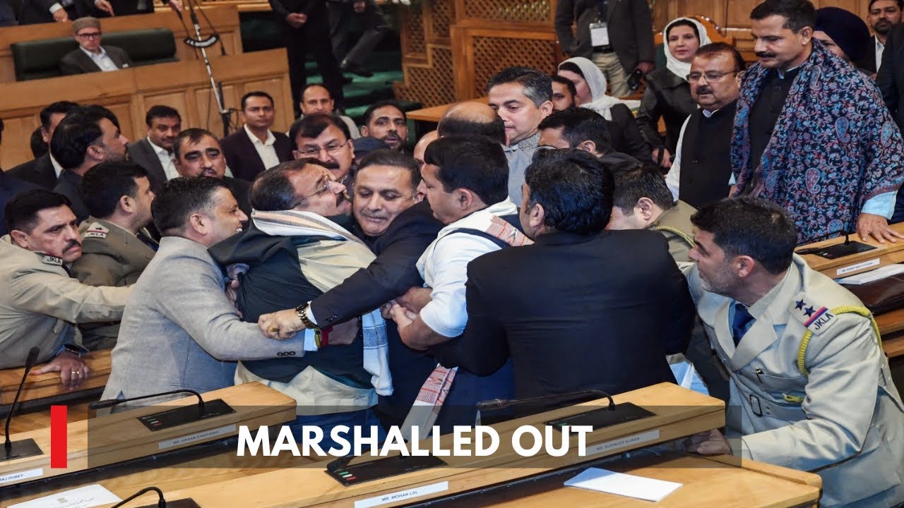 J&K Assembly: BJP MLAs Marshalled Out - YouTube