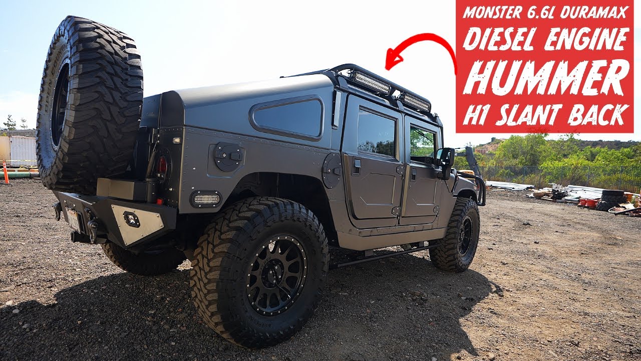 MONSTER 6.6L Duramax Hummer H1 Slant Back - YouTube