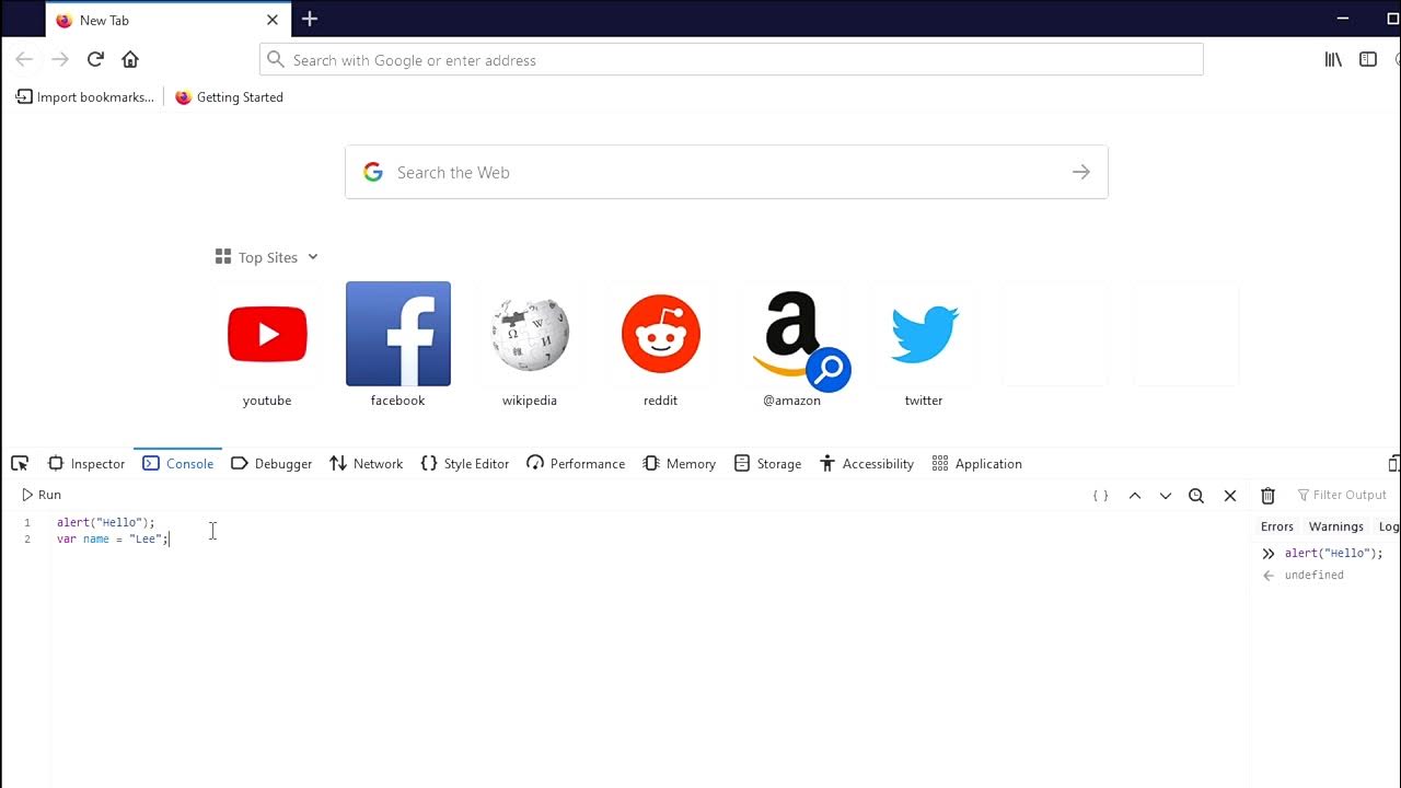 Running JavaScript Codes Using Mozilla Firefox - YouTube