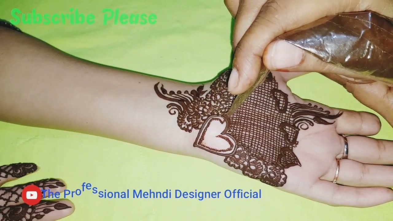 Easy Mehndi Bunch | Draw Net and Heart - YouTube