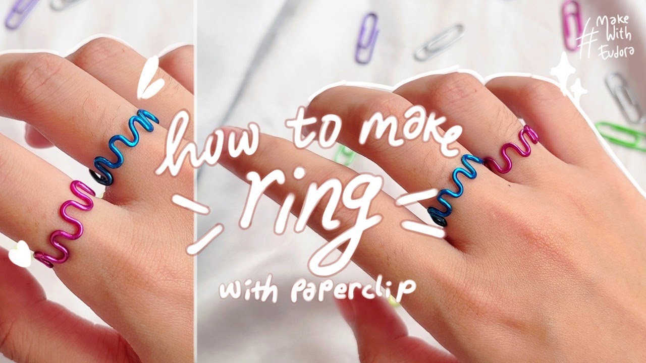 diy aesthetic paper clip ring to do when bored; very cute & easy craft to try at home for bff ...