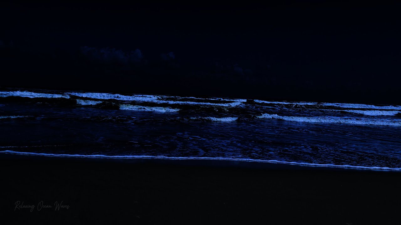 Starry Night on Beach for Deep Sleep with 24 Hours of Ocean Sounds at ...