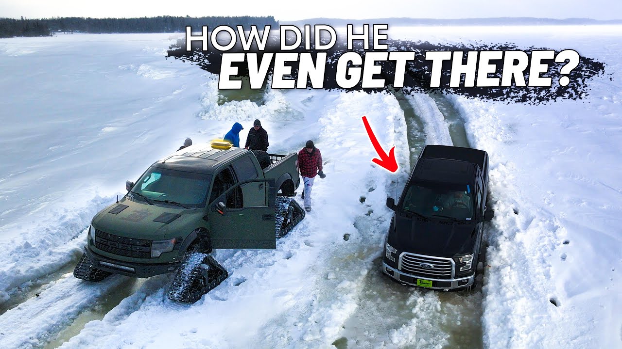 The Tractor's First ICE RESCUE (Recovering a Buried F-150) - YouTube