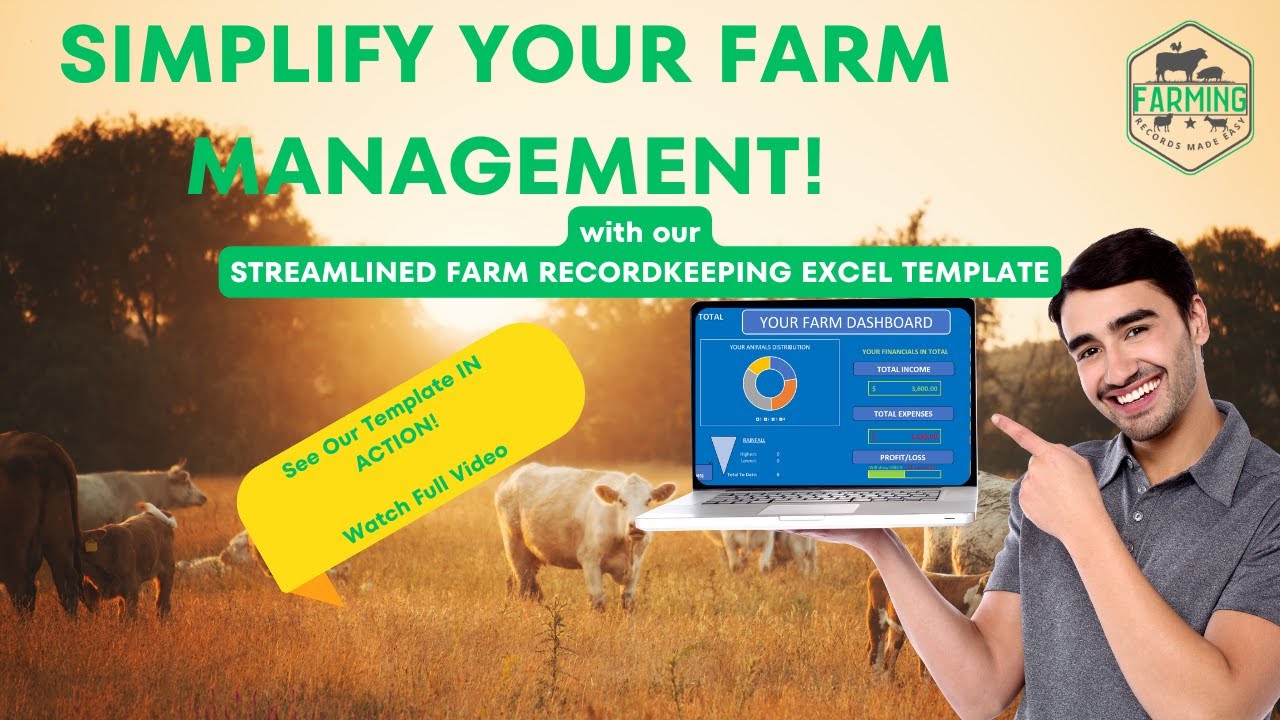 Farm Recordkeeping Excel Template | Streamline Your Farm Management ...