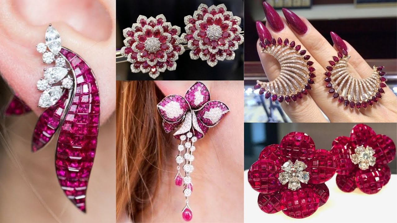 Top 40 Ruby Earring Designs You Can't Miss in 2024 | Latest Ruby ...
