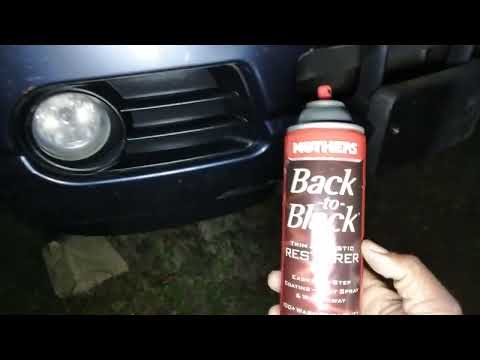 mother's back to black trim spray test on faded black bumper trim - YouTube
