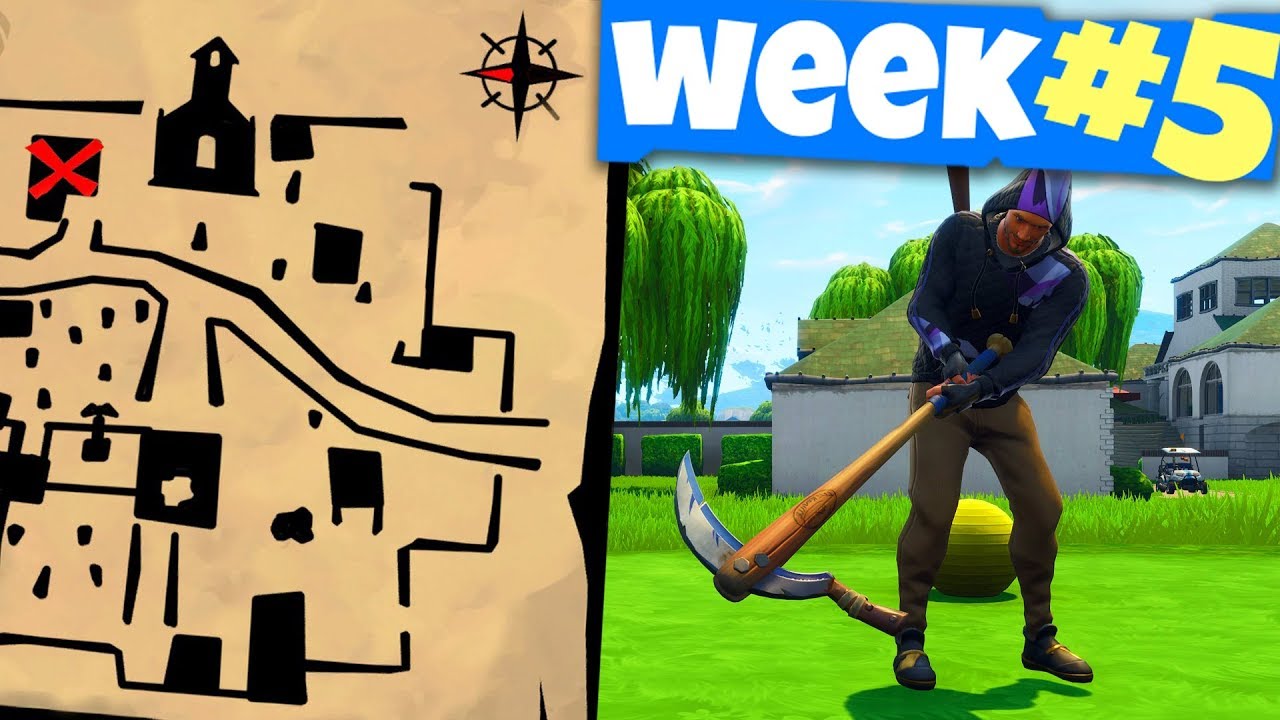 SNOBBY SHORES TREASURE MAP - Fortnite WEEK 5 Challenges Guide - YouTube