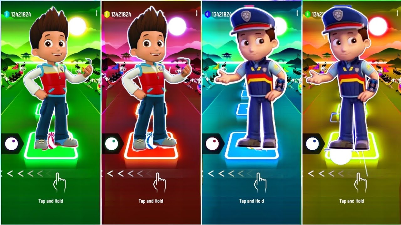 PAW Patrol : Team Ryder 😜 - Ryder 🆚 Ryder 🆚 Ryder 🆚 Ryder ||PAW Patrol 🎶 Tiles Hop EDM Rush ...