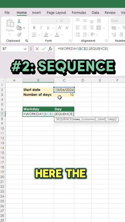 Create a list of weekdays in Excel using SEQUENCE! #excel #exceltips ...