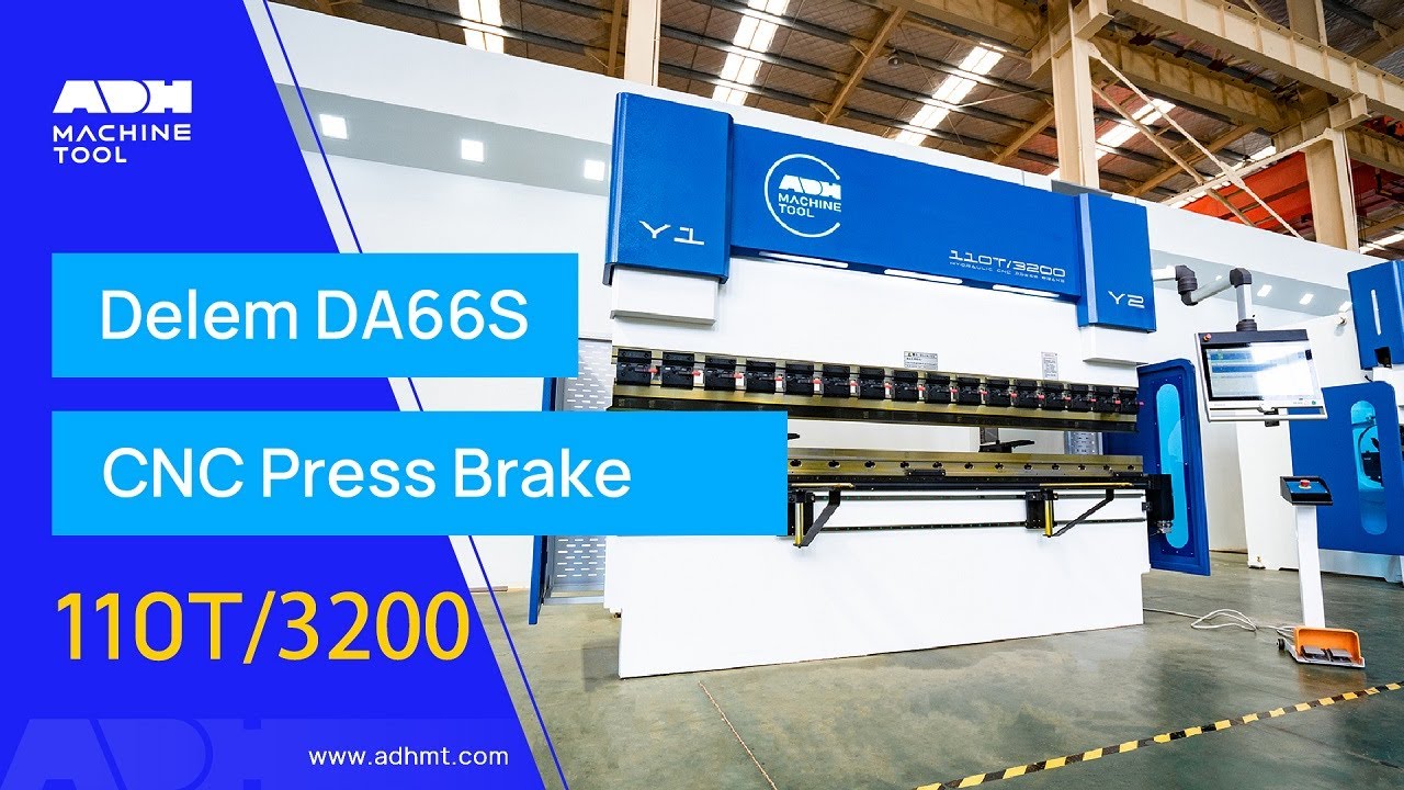 ADH 110T 3200 CNC Press Brake Delem DA66S Controller - YouTube