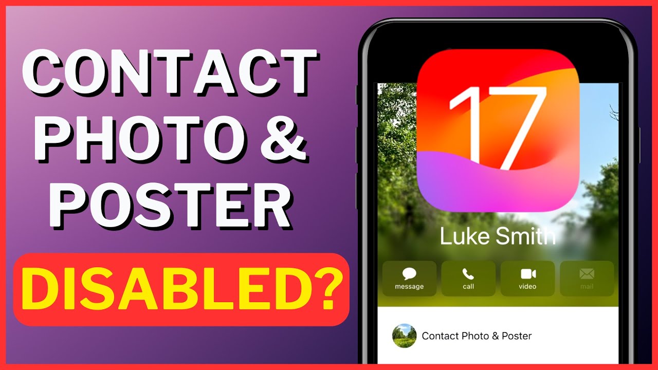 Fix: Contact Photo & Poster Disabled on iPhone iOS 17 - YouTube