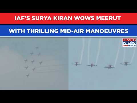 IAF Surya Kiran's Stunning Air Show Over Meerut | Precision, Power & Perfect Formations | WATCH