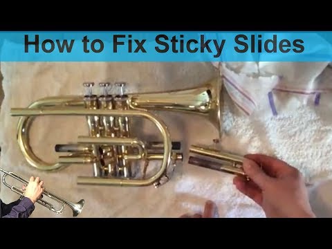 How to fix sticky slides on your trumpet/cornet/brass instrument. - YouTube
