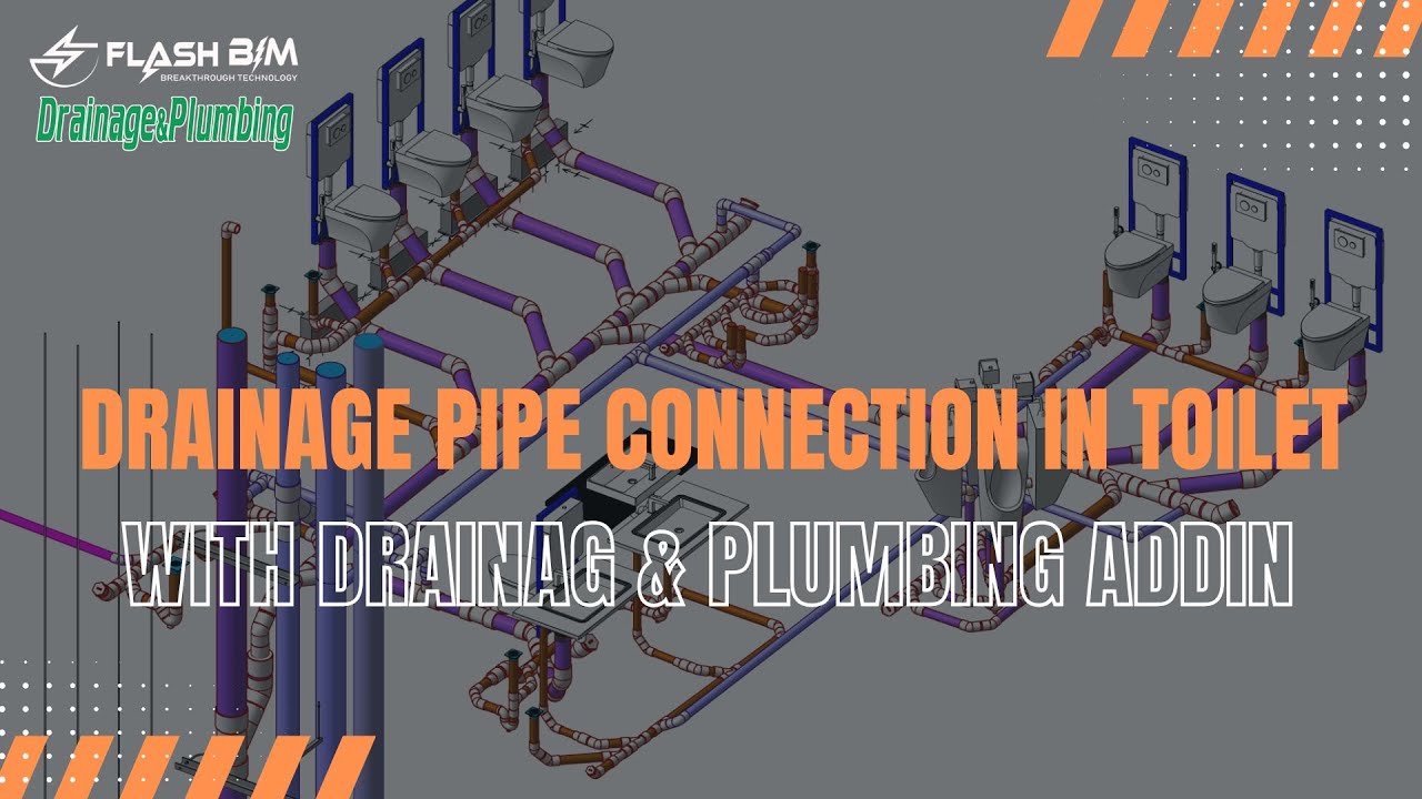 Drainage&Plumbing Addin || Drainage pipe connection in toilet - YouTube
