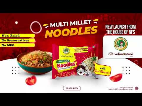 Multi Millet Noodles with Desi Masala - 78gms - Breakfast, Quick, kids, Family healthy