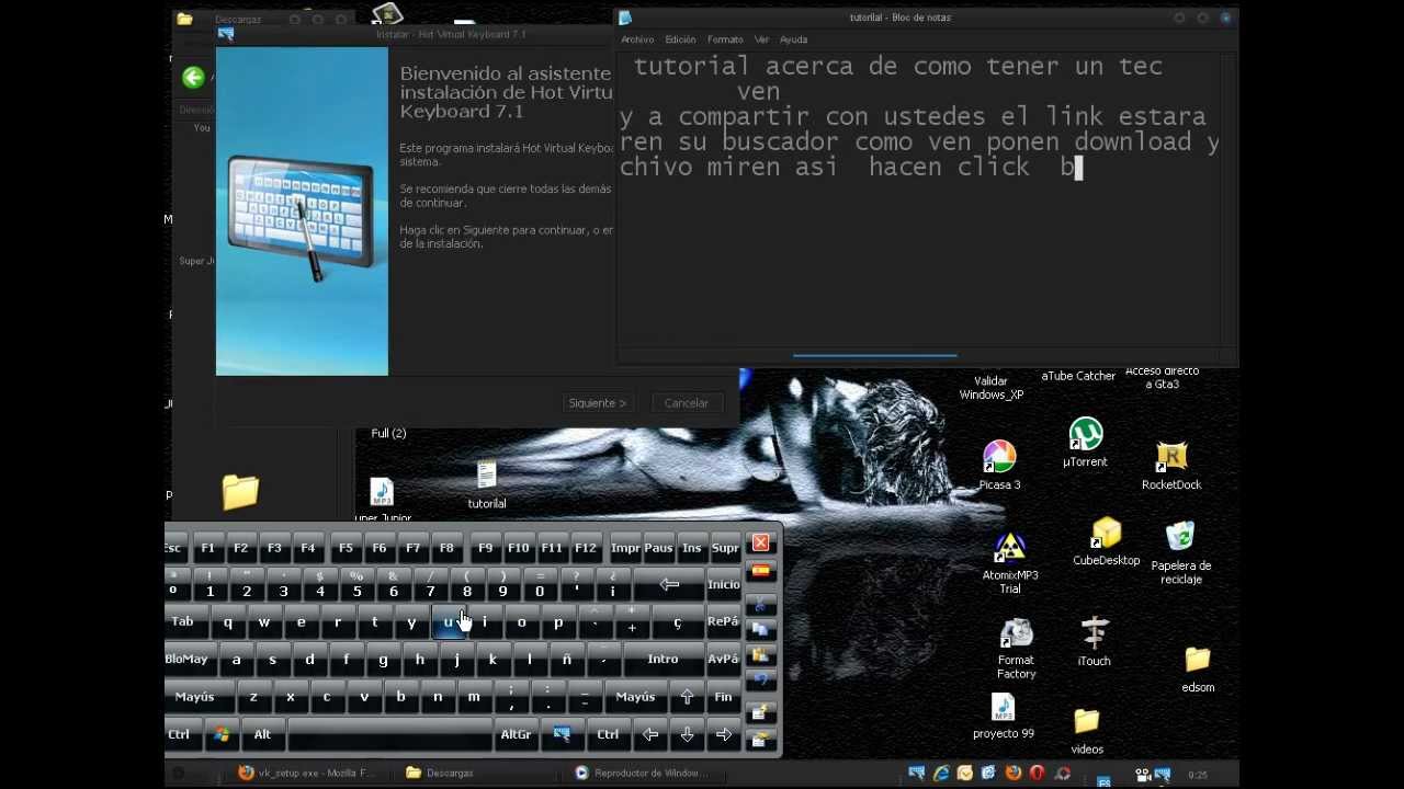 descargar teclado virtual para windows xp by chino - YouTube
