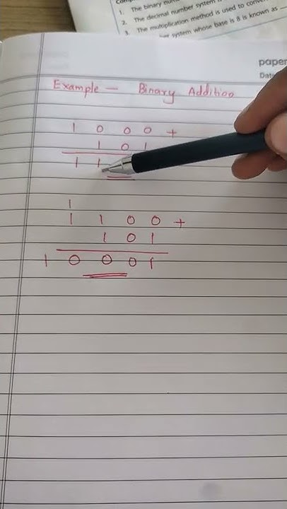 Binary addition-example - YouTube