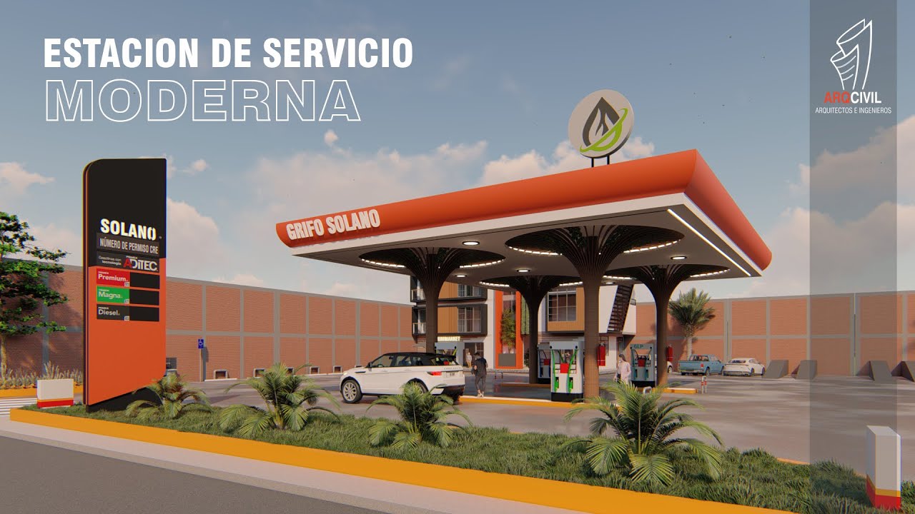 Estación de servicio moderna + Minimarket // GRIFO MODERNO - YouTube