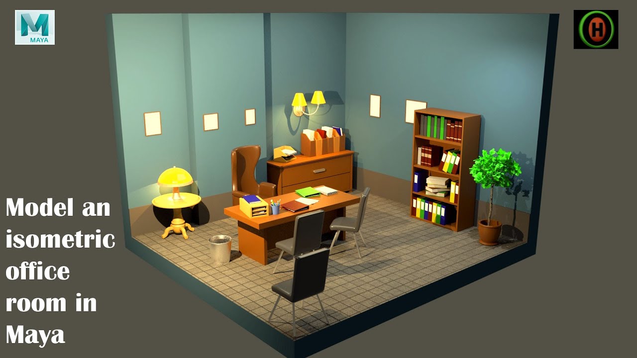 Autodesk Maya | How to Model an isometric office room. - YouTube